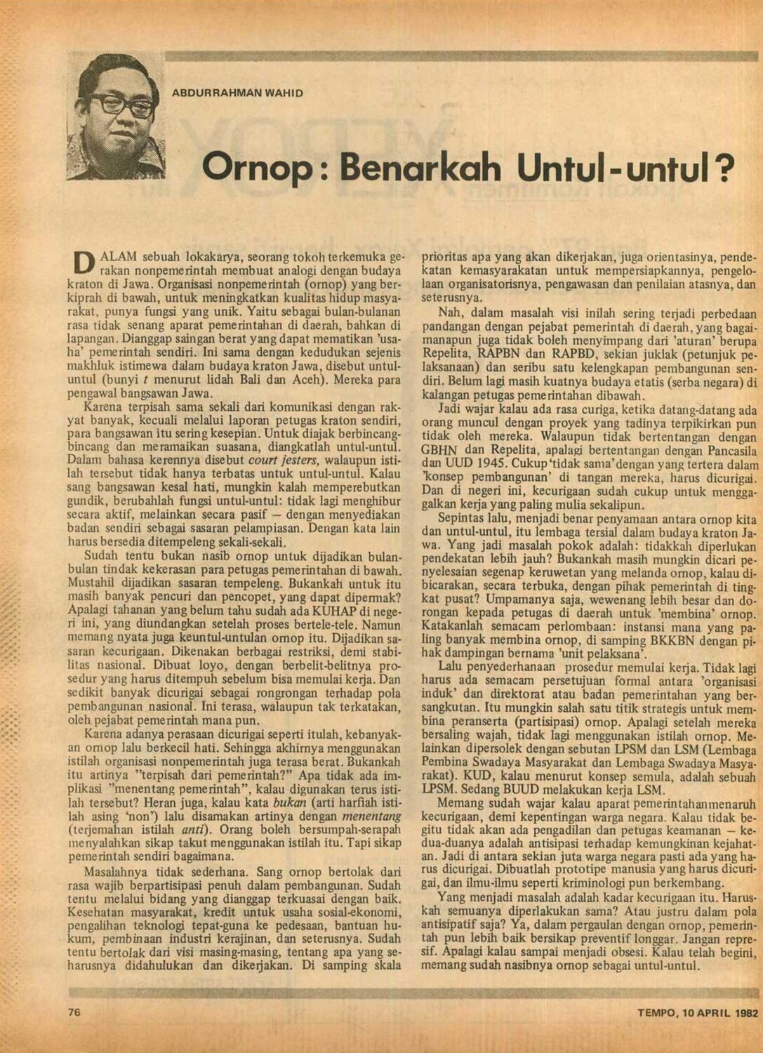 Tempo, 10 April 1982 - GusDur.Net